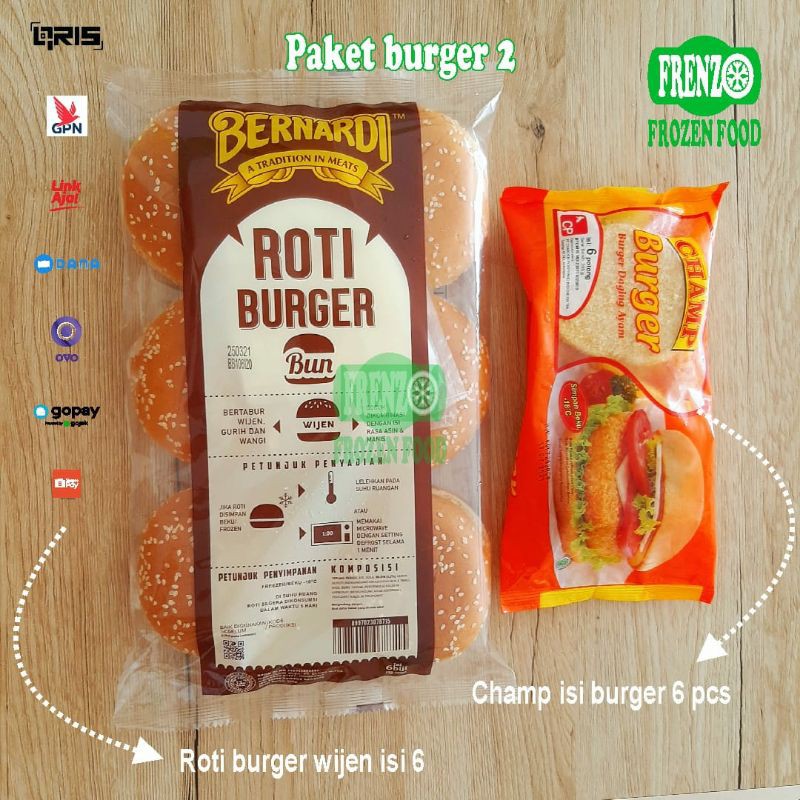 Jual Paket Burger 2 (Roti Wijen + Champ Burger) | Shopee Indonesia