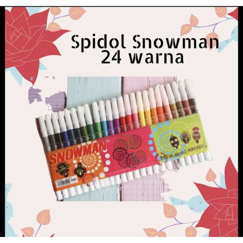 Jual FBI Snowman Spidol 24 Warna/ Mewarnai/ Menggambar/ Lukis/ Art ...