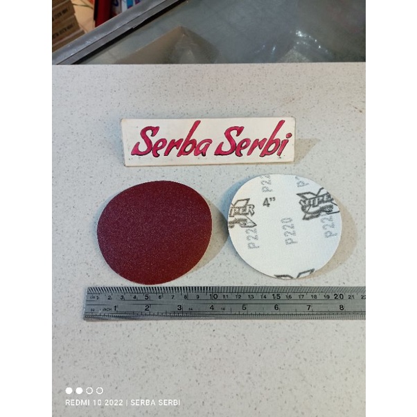 Jual (/LEMBAR AMPLAS BULAT MERAH) Kertas pasir tempel 4" Velcro ...