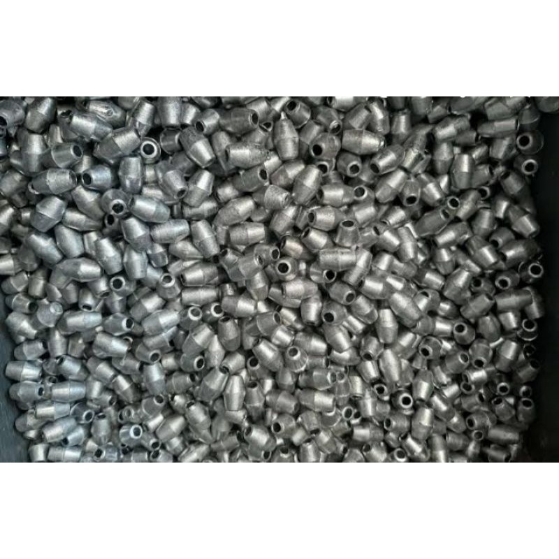 Jual Timah pemberat jaring ikan 1kg isi 100pcs masuk lubang Tali 2 Mm ...