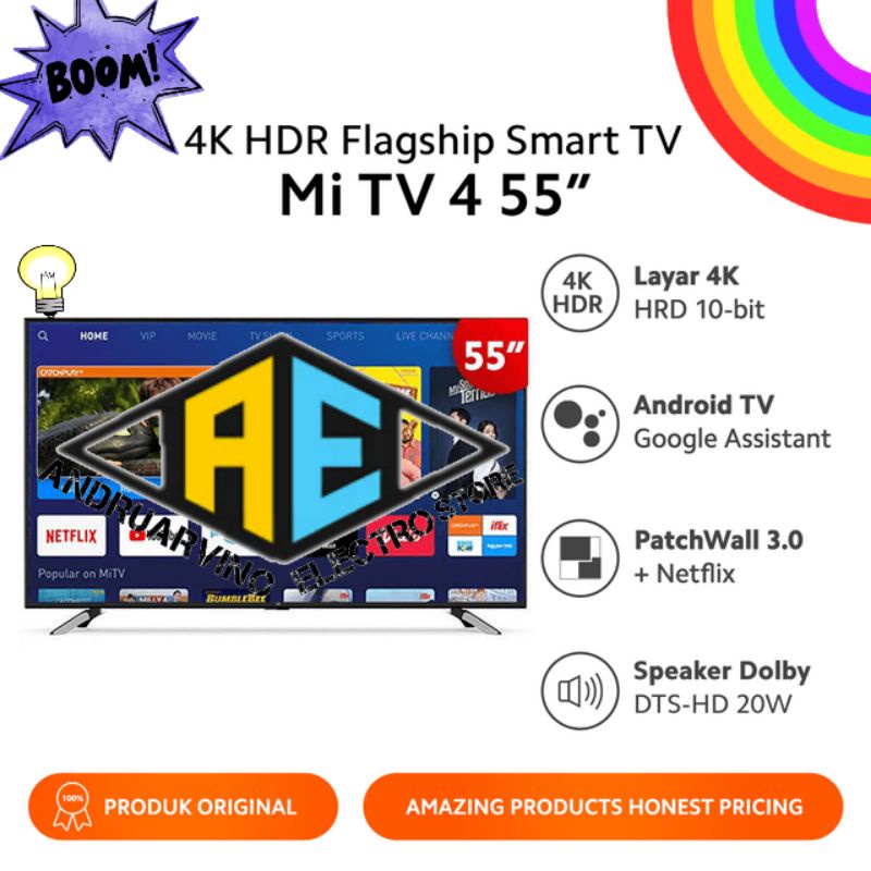 Jual XIAOMI Mi TV 4 55 inch UHD 4K Android Smart TV - Dual UI Patchwall ...