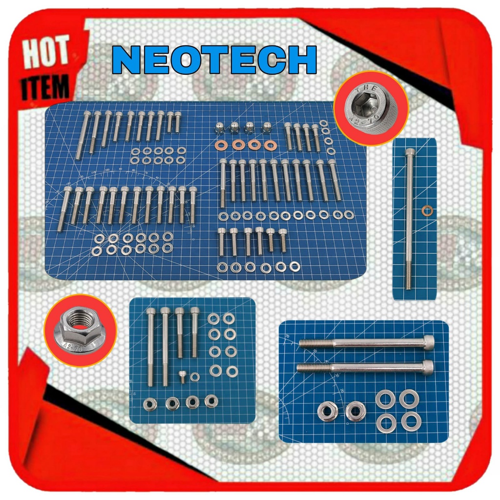 Jual Paket Baut L STAINLESS Mesin & Pangkon Sasis Honda GLPRO GL PRO ...