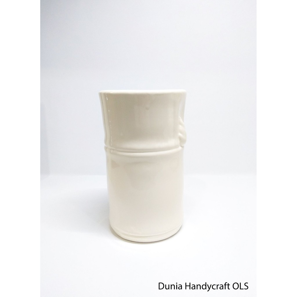 Jual Dijual Vas Pot Bunga Keramik Bambu Bulat Vas Keramik Dekorasi ...