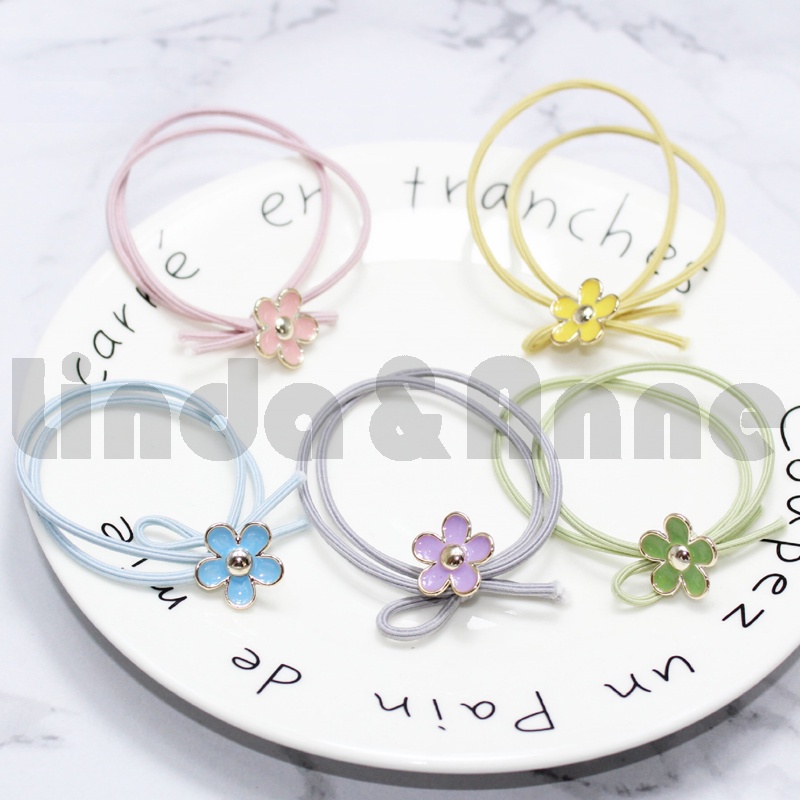 Jual Ikat Rambut Wanita Karet Motif Bunga - Tali Rambut Aksesoris ...