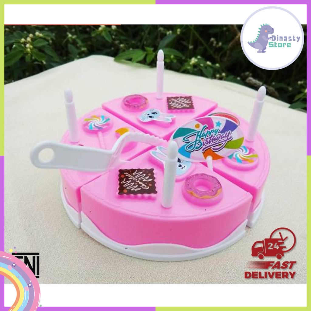 Jual Mainan Potong Kue Ulang Tahun Bohongan Kue Tart Cake Birthday Tiup ...