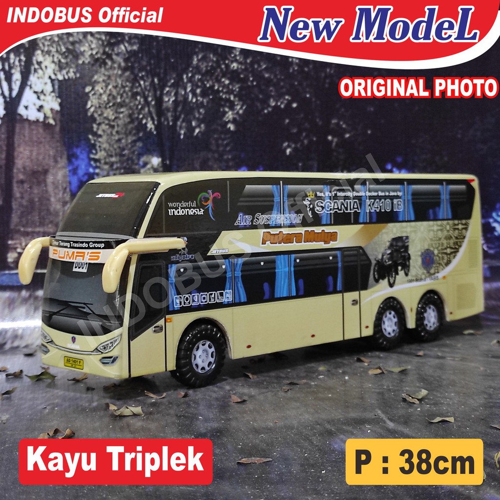 Jual INDOBUS Miniatur Bus Bis PUTRA MULYA Double Decker | Shopee Indonesia
