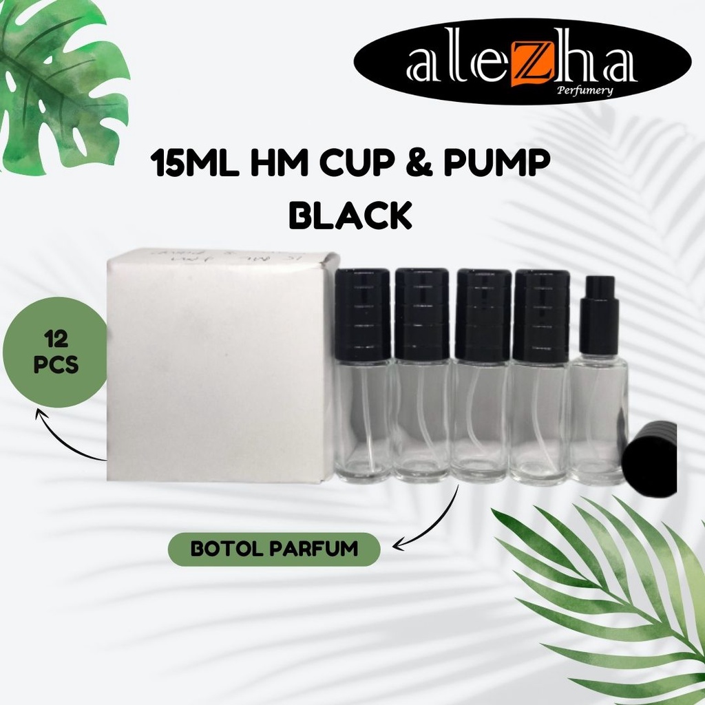 Jual Botol spray | Botol Parfum 15ML HM CUP & PUMP BLACK | HARGA ...