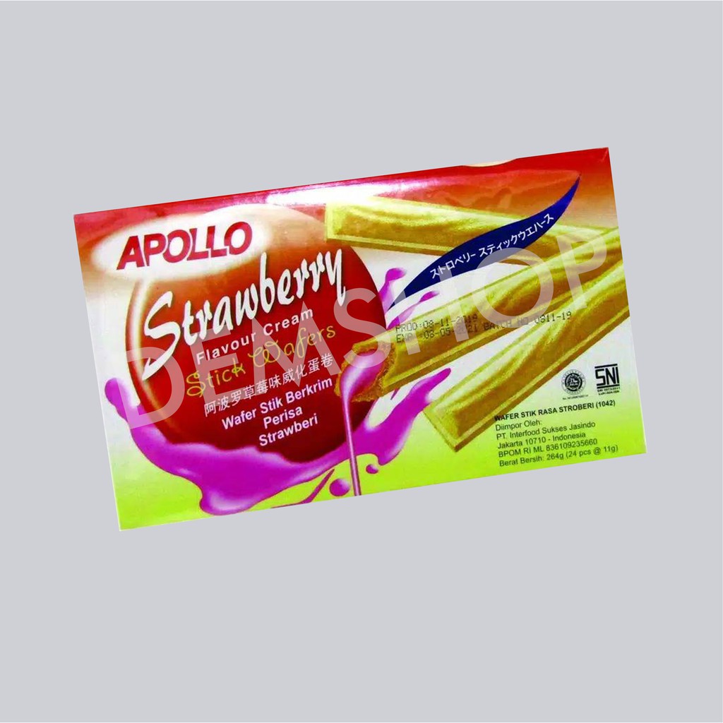Jual APOLLO STICK WAFER COKLAT/ CHOCOLATE / STRAWBERRY / PANDAN WAFER ...