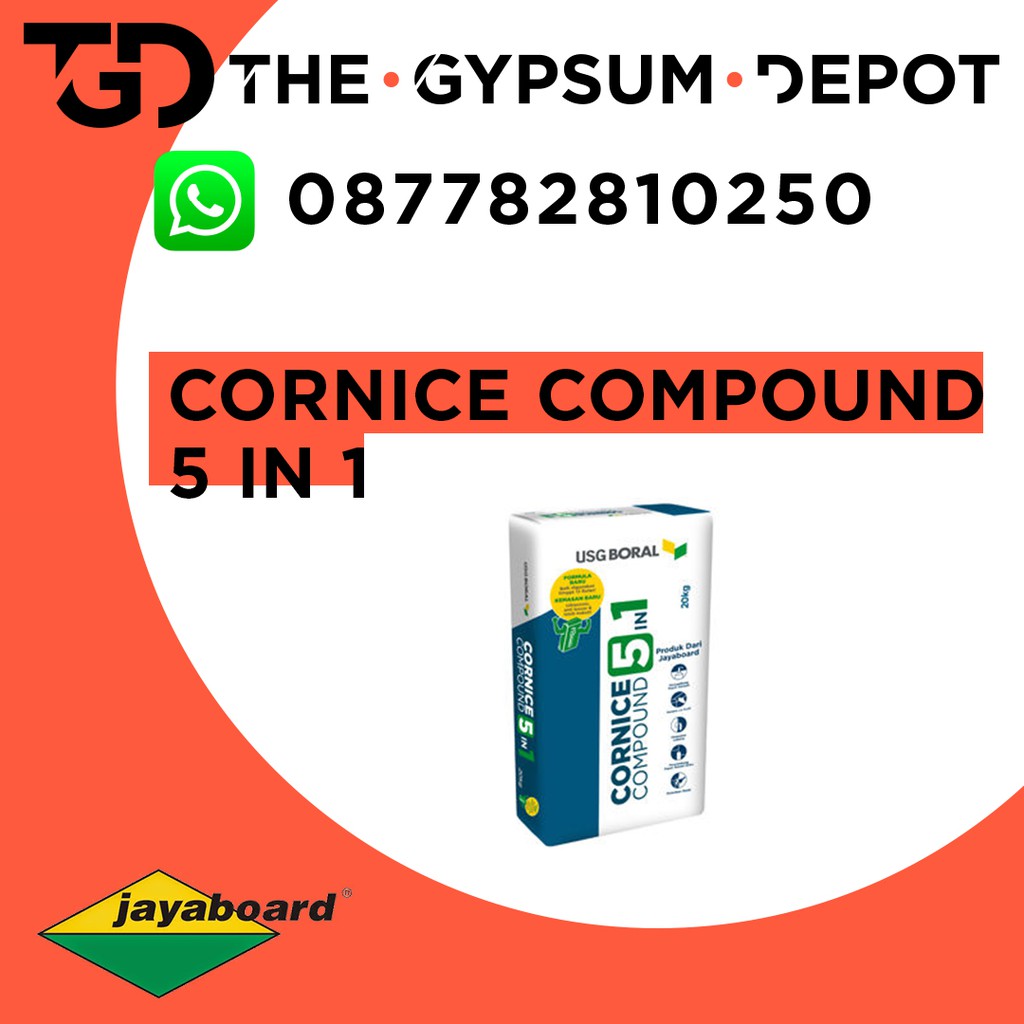 Jual Jayaboard Cornice Compound 5 in 1/ Kompon Kornis Adesive Jaya ...
