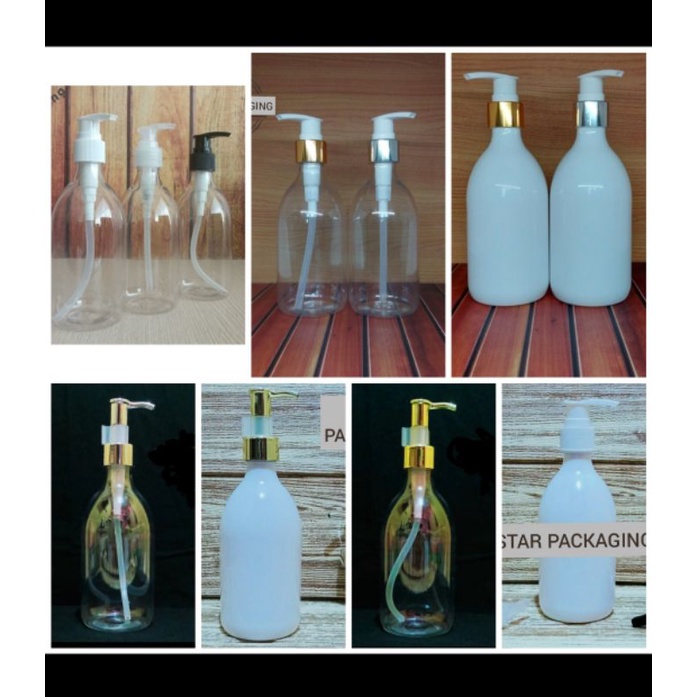 Jual Botol 300ml Botol Pump 300ml Oval Natural Botol Pump 300 ml Putih Tebal Berkualitas Botol ...