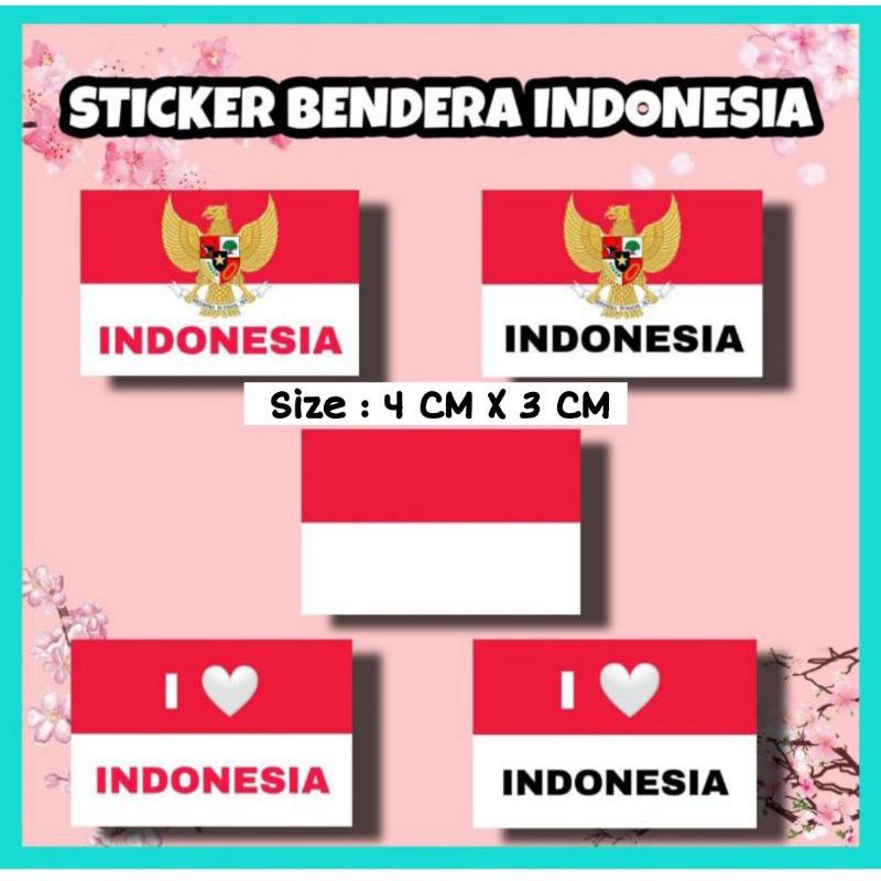Jual STICKER MERAH PUTIH BENDERA INDONESIA | COUNTRY NEGARA EROPA ASIA ...