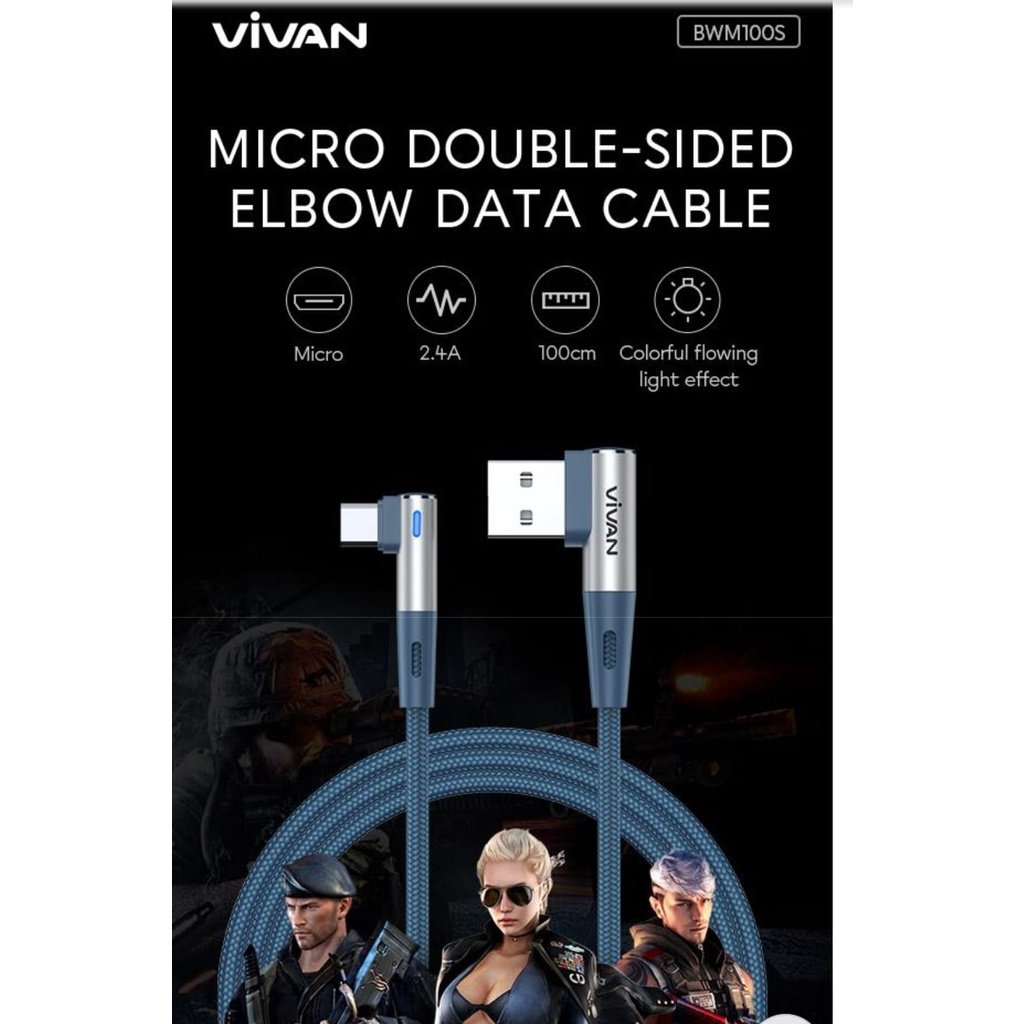 Jual Vivan BWM100S Micro USB Gaming Kabel Data Android 100CM Original ...