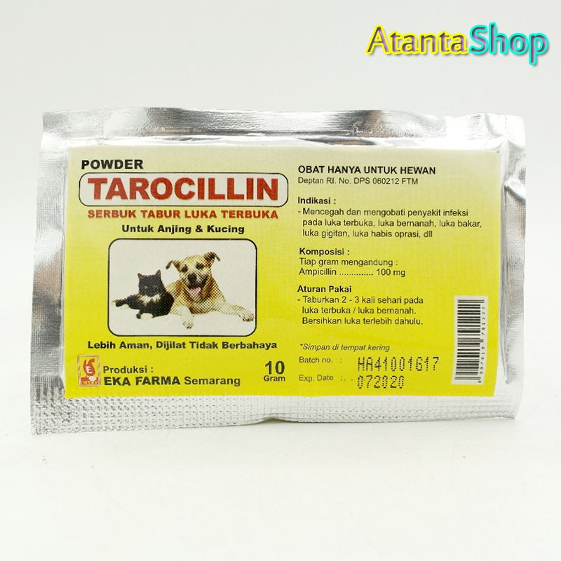 Jual Eka Farma - Tarocillin serbuk tabur luka terbuka untuk anjing ...