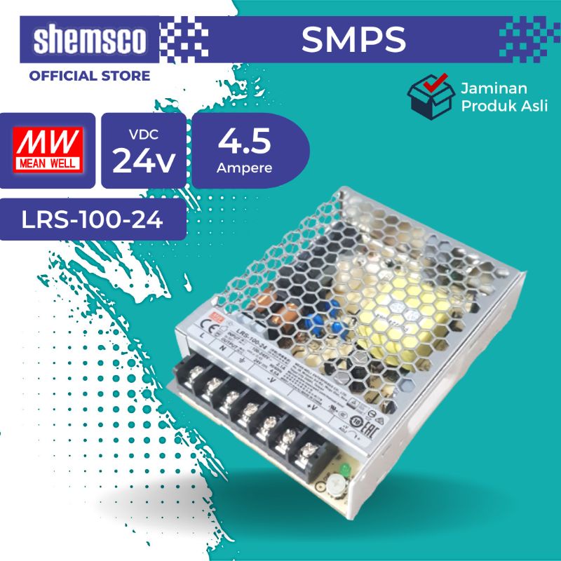 Jual 24v DC 4.5A SMPS Meanwell LRS-100-24 Switching Power Supply Mean Well PSU Power Suplai ...