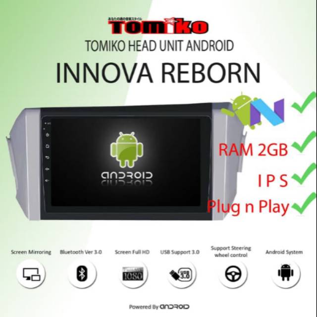 Jual head unit TOMIKO OEM for INNOVA REBORN RAM 2 GB | Shopee Indonesia