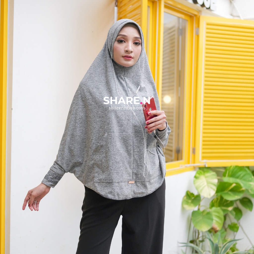 Jual Deyli Bestie Sharen Hijab Misty Grey Abu Muda - Jilbab Lengan ...