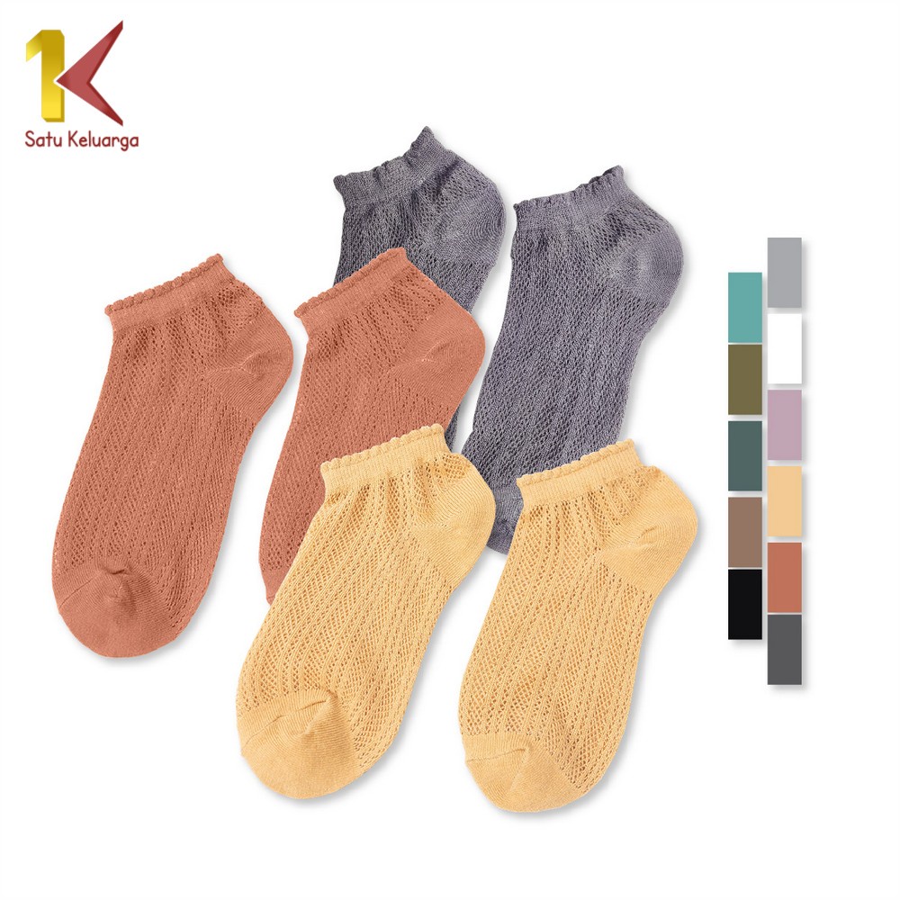 Jual Satu Keluarga Kaos Kaki Wanita Motif Polos P252 Sock Pattern Garis Kaoskaki Pola Pendek ...