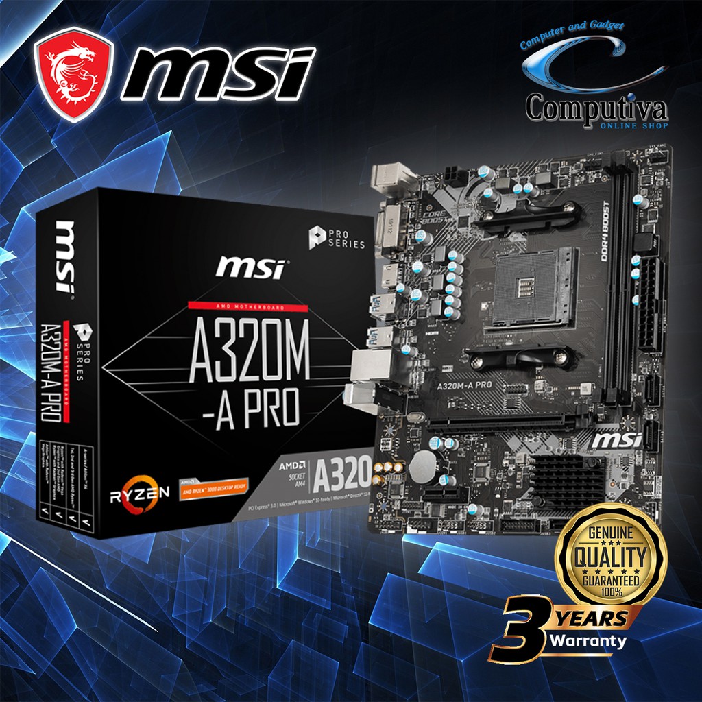 Jual MSI A320M-A PRO (AM4, A320, DDR4) | Shopee Indonesia