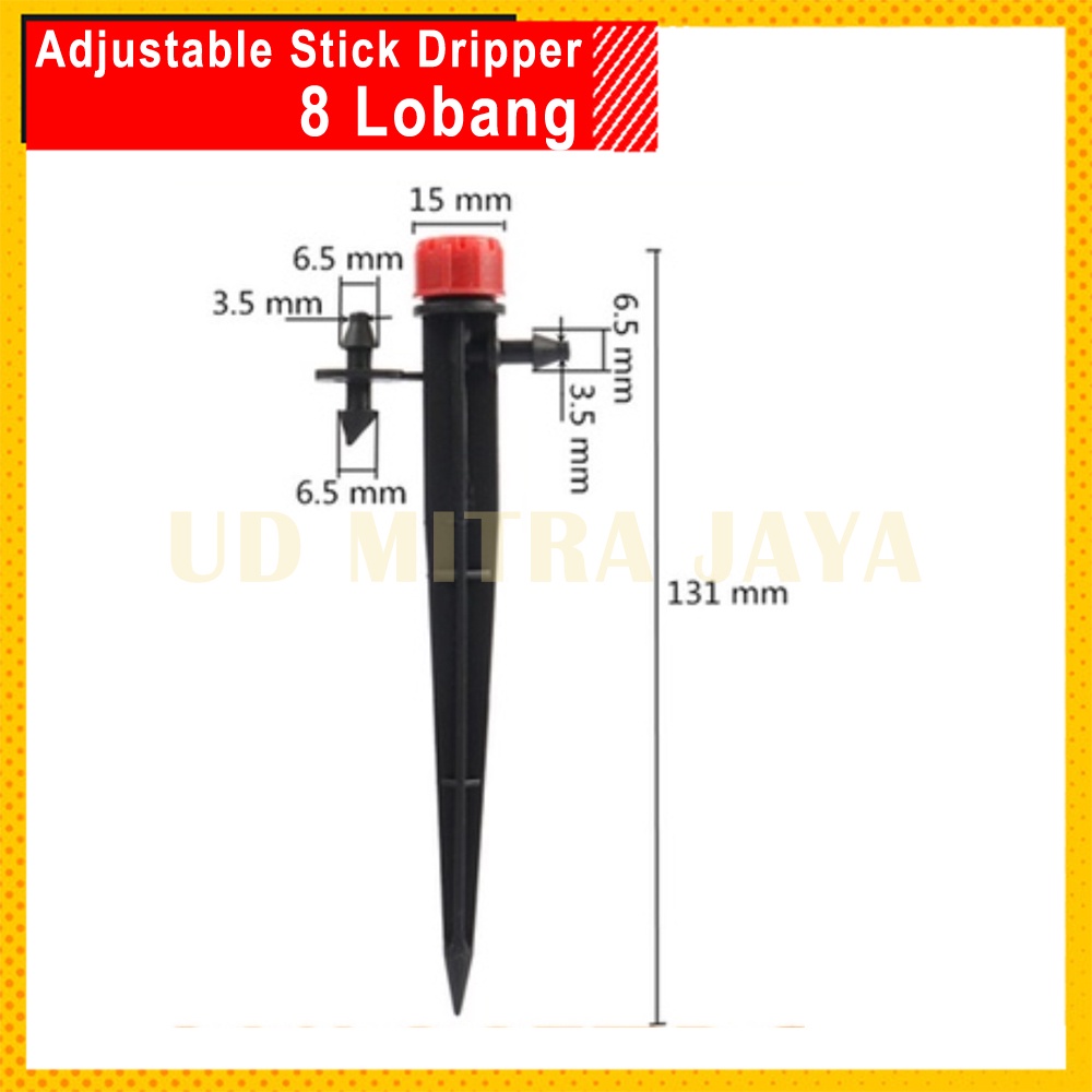 Jual MJ| Adjustable Stick Dripper Putar 7mm 8 lobang Alat Siram Irigasi ...