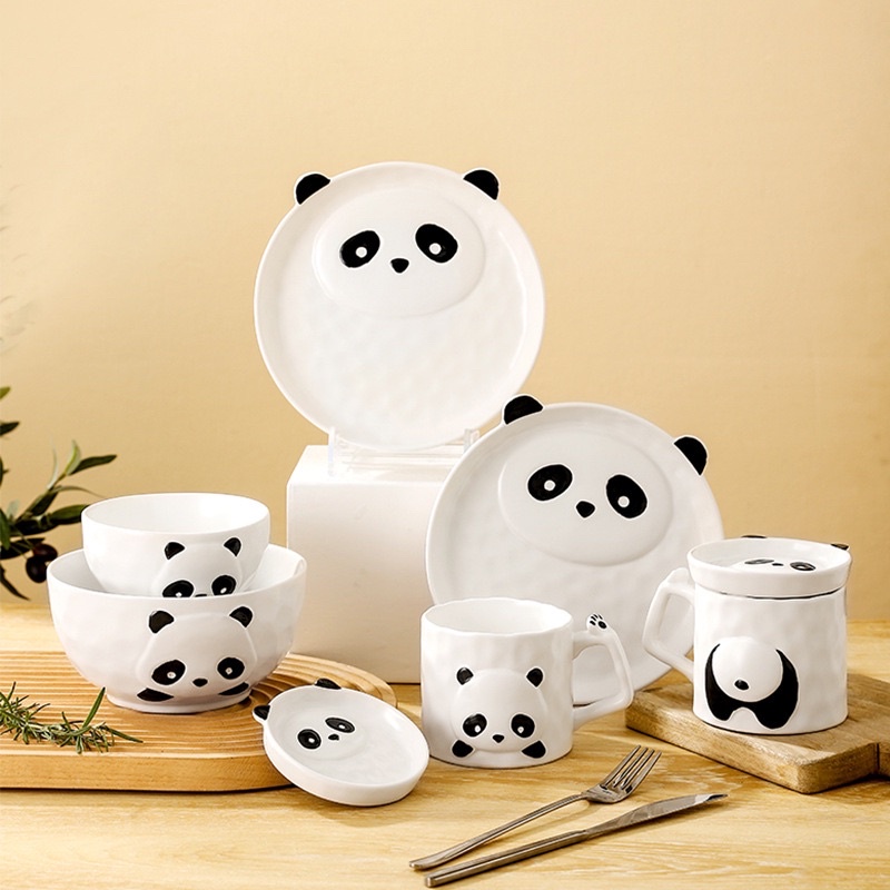 Jual CERAMIC PLATE MUG PANDA / PIRING PANDA / GELAS PANDA / PIRING ...