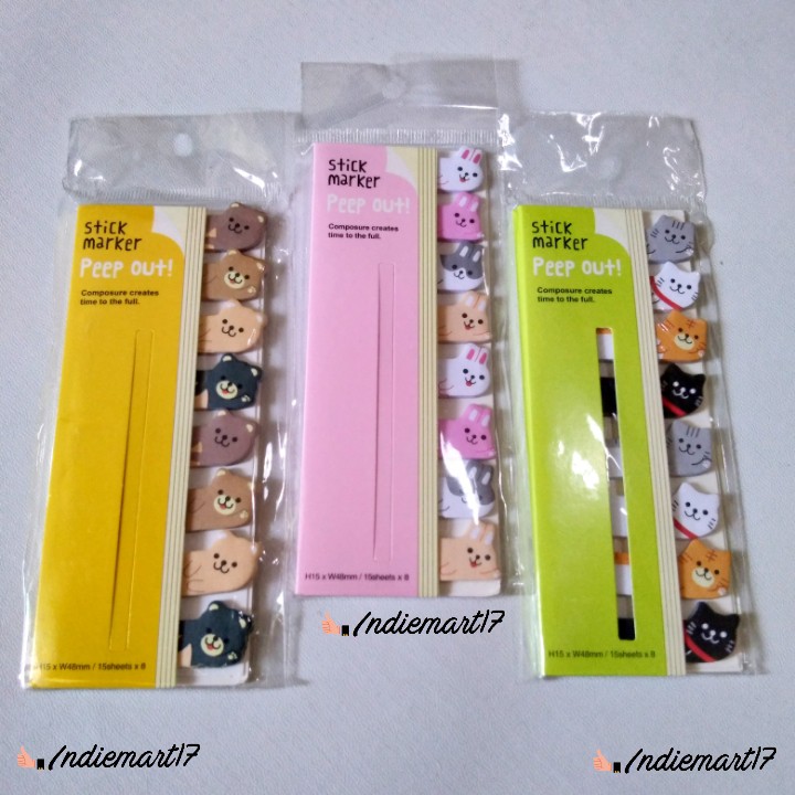Jual tempel Note / Notes / Stick Animal Hewan Lucu Kelinci Kucing Bear ...