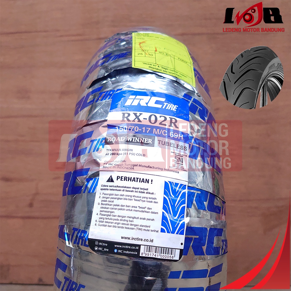 Jual IRC 120/70-17 RX-02 Road Winner Ban Luar Tubeless Depan Motor ...