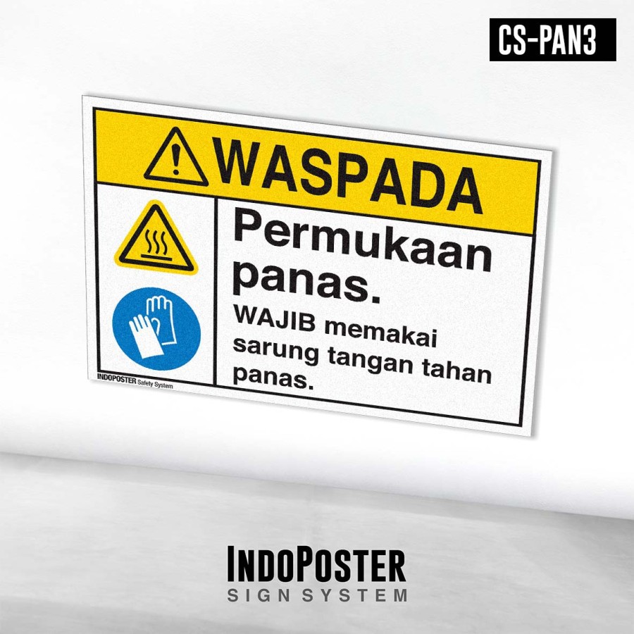 Jual Stiker Safety Sign Rambu K3 ANSI Waspada Permukaan Panas Wajib ...
