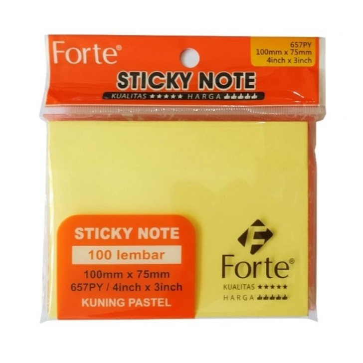 Jual Sticky Note / Kertas Memo Tempel Forte (100mm x 75mm)657PY ...