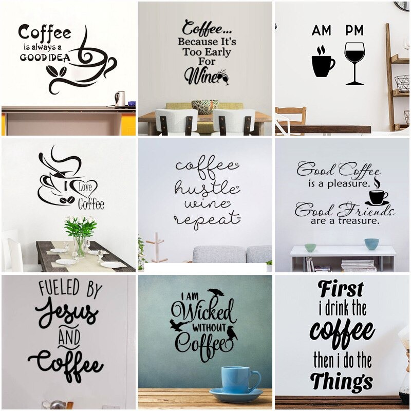 Jual Wall Sticker Stiker Dinding Kopi Coffee Cafe Custom Cutting Stiker ...