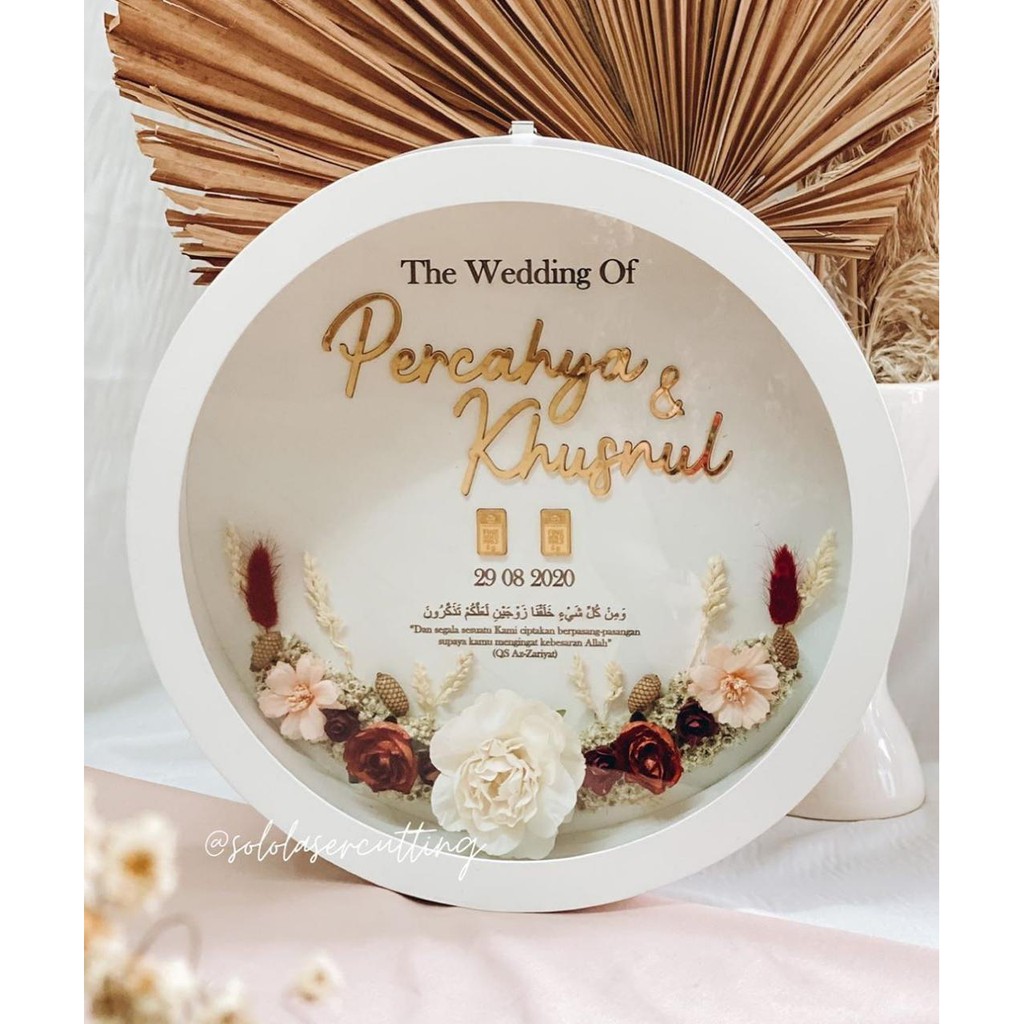 Jual MAHAR BULAT 30X30CM FREE DESIGN/ MAHAR RUSTIC SESERAHAN HANTARAN ...