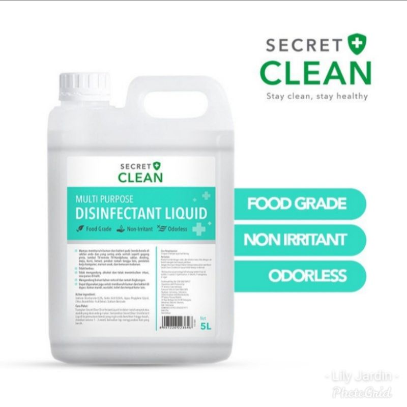 Jual Secret Clean Multi Purpose Disinfectant Liquid / Disinfektan Cair ...