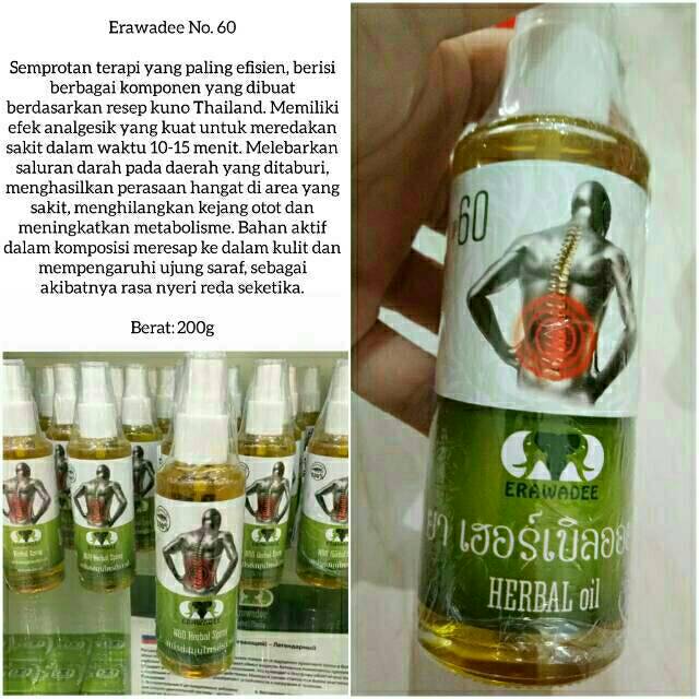 Jual Erawadee No. 60 Herbal Spray Medical Spray for Back and Joints ...