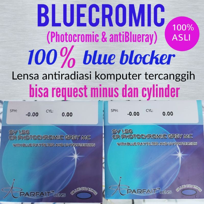 Jual LENSA BLUECROMIC UV420 dan Tersedia Lensa Blueray dan Photocromic UV. Harga Sudah Satu ...