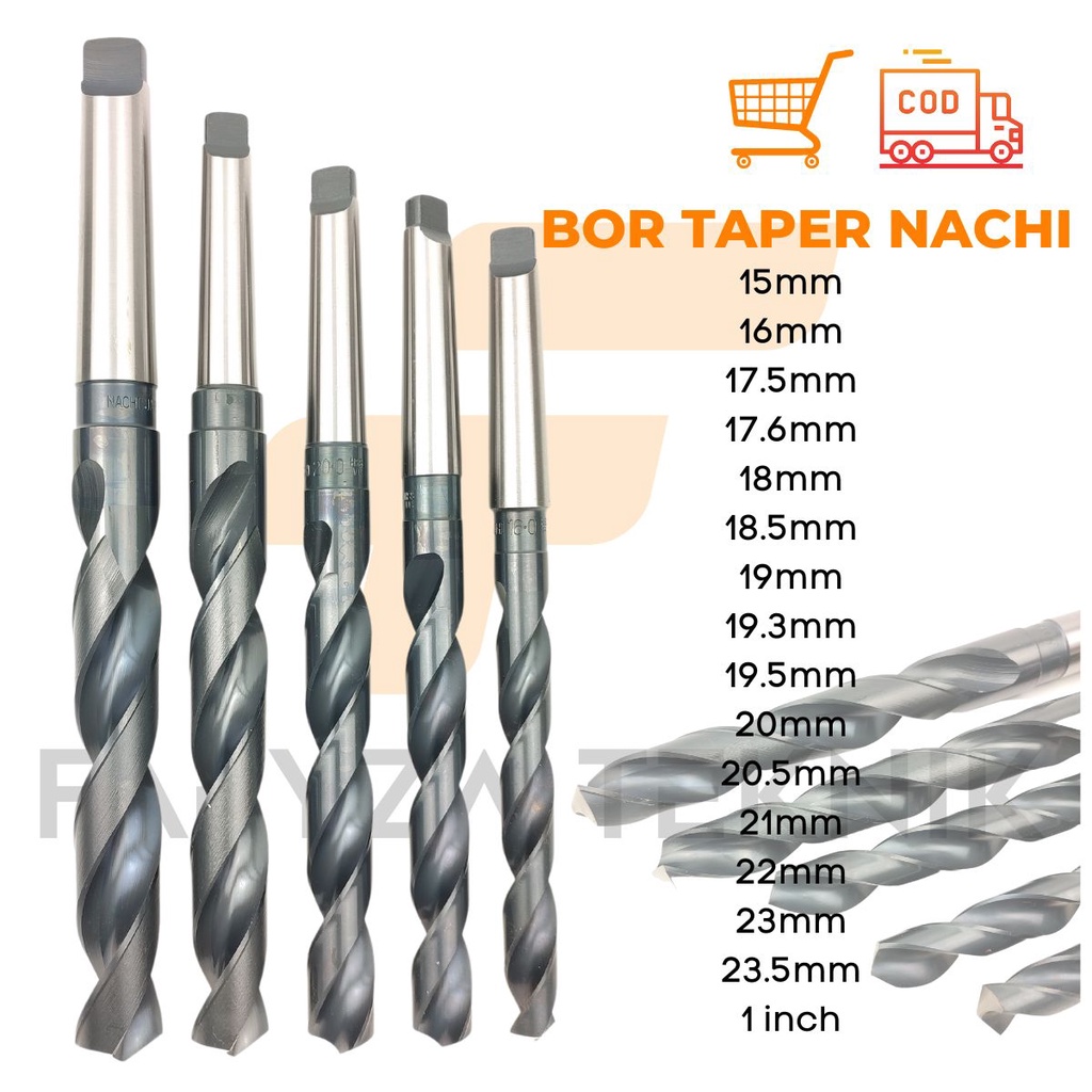 Jual Mata bor nachi 15mm 16mm 17mm 18mm 19mm 20mm 21mm 22mm 23mm 24mm 25mm hss taper shank ...