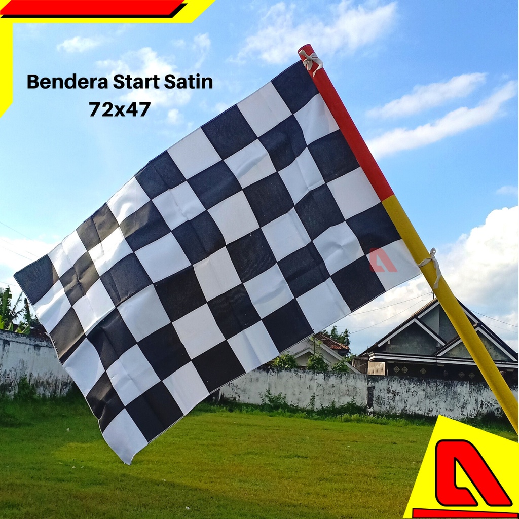Jual BENDERA START FINISH SATIN HITAM PUTIH | Shopee Indonesia