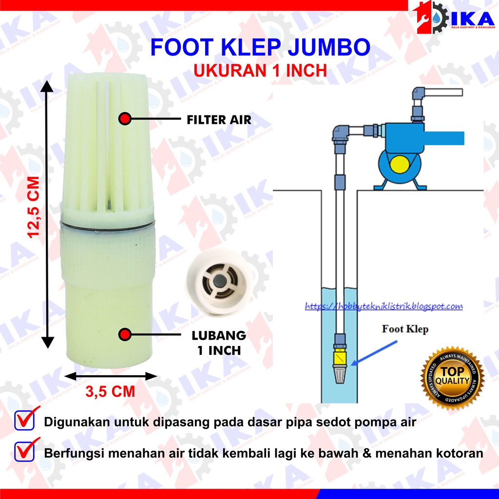 Jual Foot klep jumbo 1/2" Foot Valve 1/2 inchi footklep foot klep jumbo ...