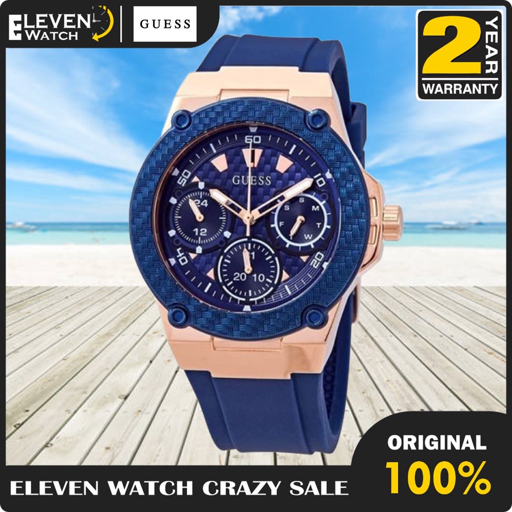 Jual Jam Tangan Guess W1094L2 Zena Blue Dial Rubber Strap Garansi 2 ...