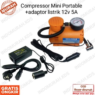Jual paket compressor Mini Power Listrik 300psi orange / Kompresor Mini ...