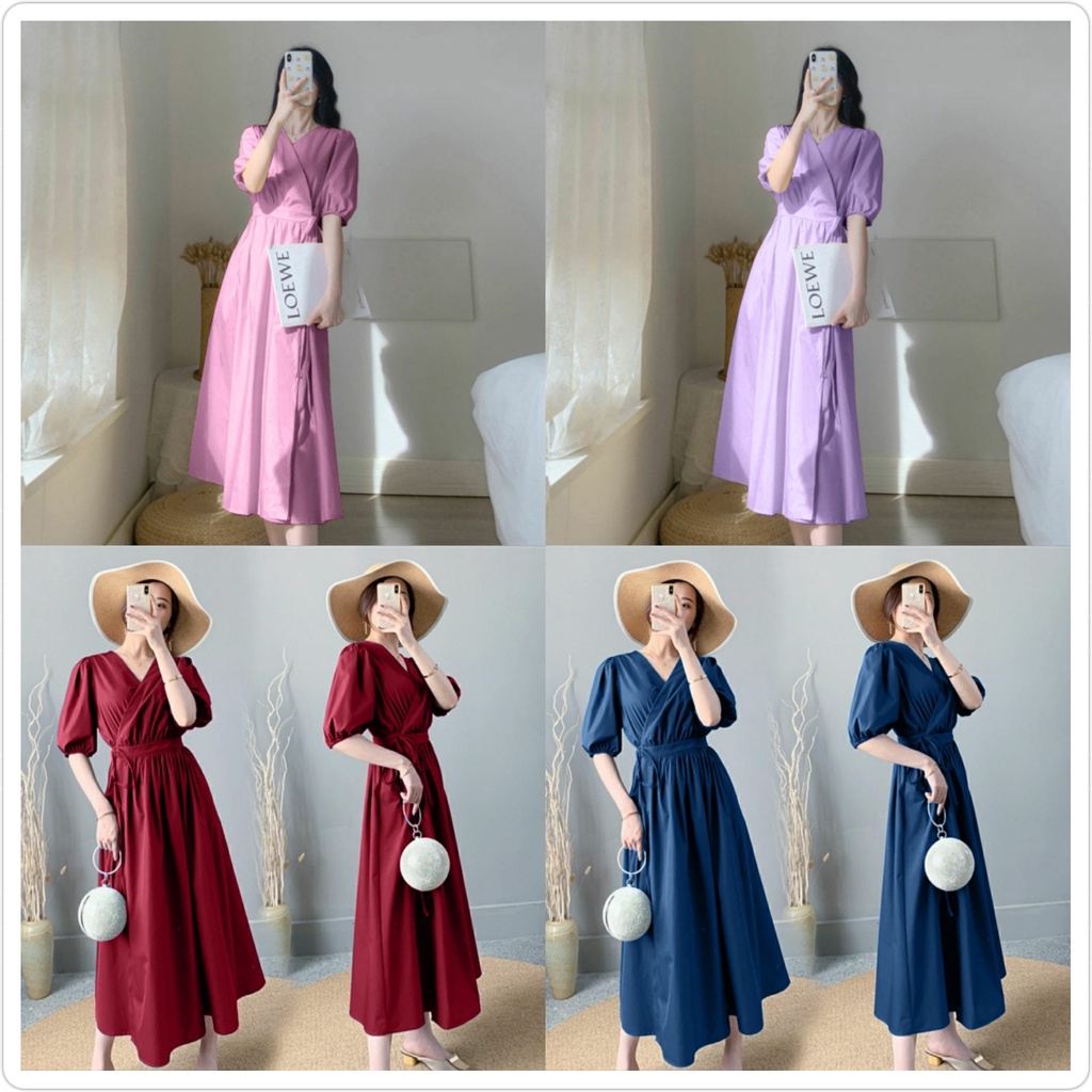 Jual Dress Korea terbaru/ dress fuji / longdress casual Korean style ...