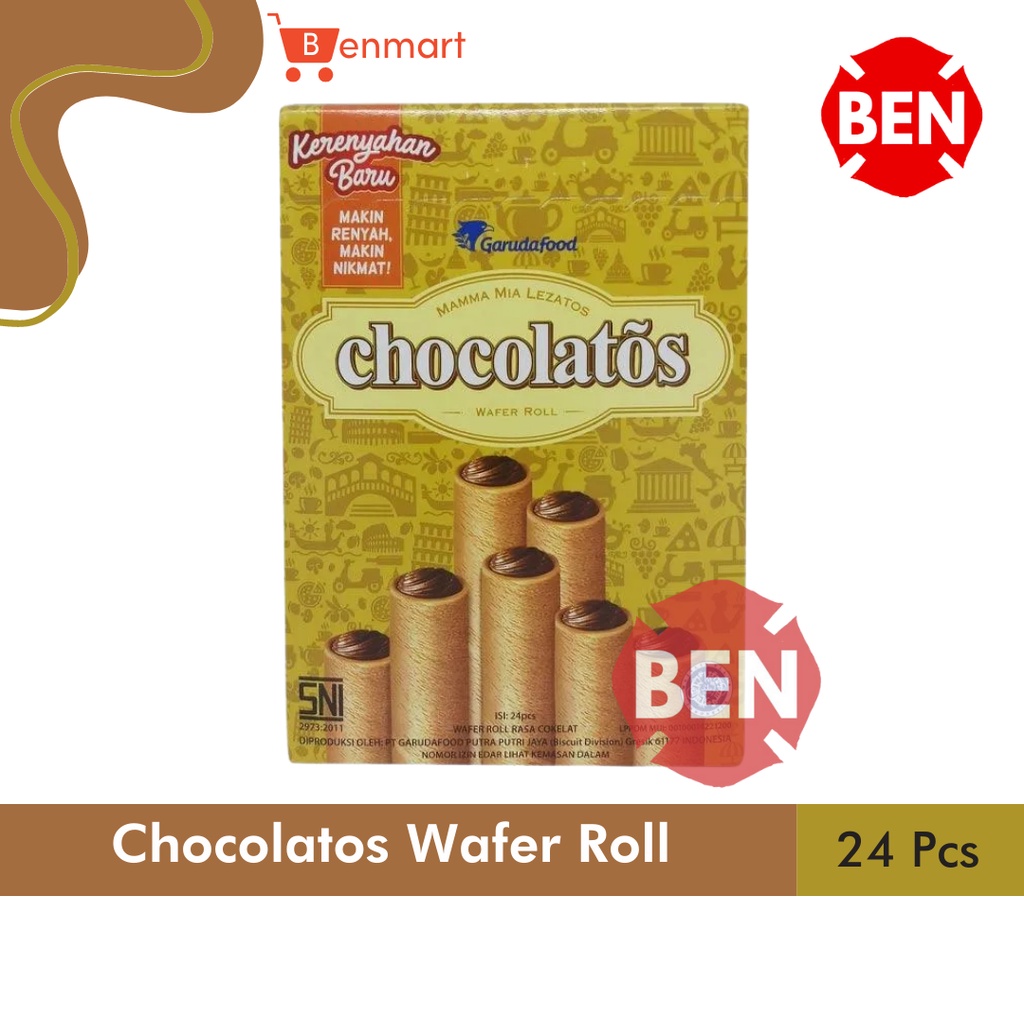 Jual CHOCOLATOS WAFER ROLL 1 PAK ISI 24 pcs BUNGKUS 9gr 9 gr - Cokelat ...