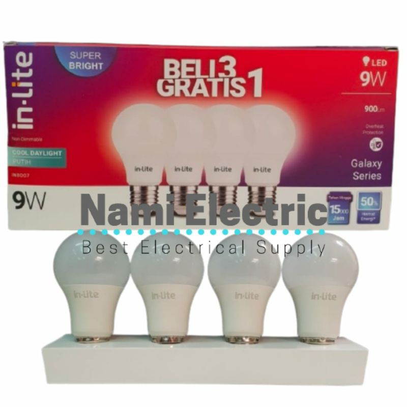 Jual Lampu LED Bulb InLite 9 Watt Paketan | Shopee Indonesia