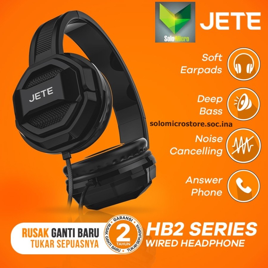 Jual Headset Jete HB2 HB 2 Headphone Bando Jete HB 2 Earphone Powerful Bass | Shopee Indonesia