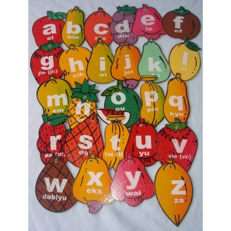Jual hiasan dinding Sekolahan Buah Abjad tempel dinding TK dan Paud ...