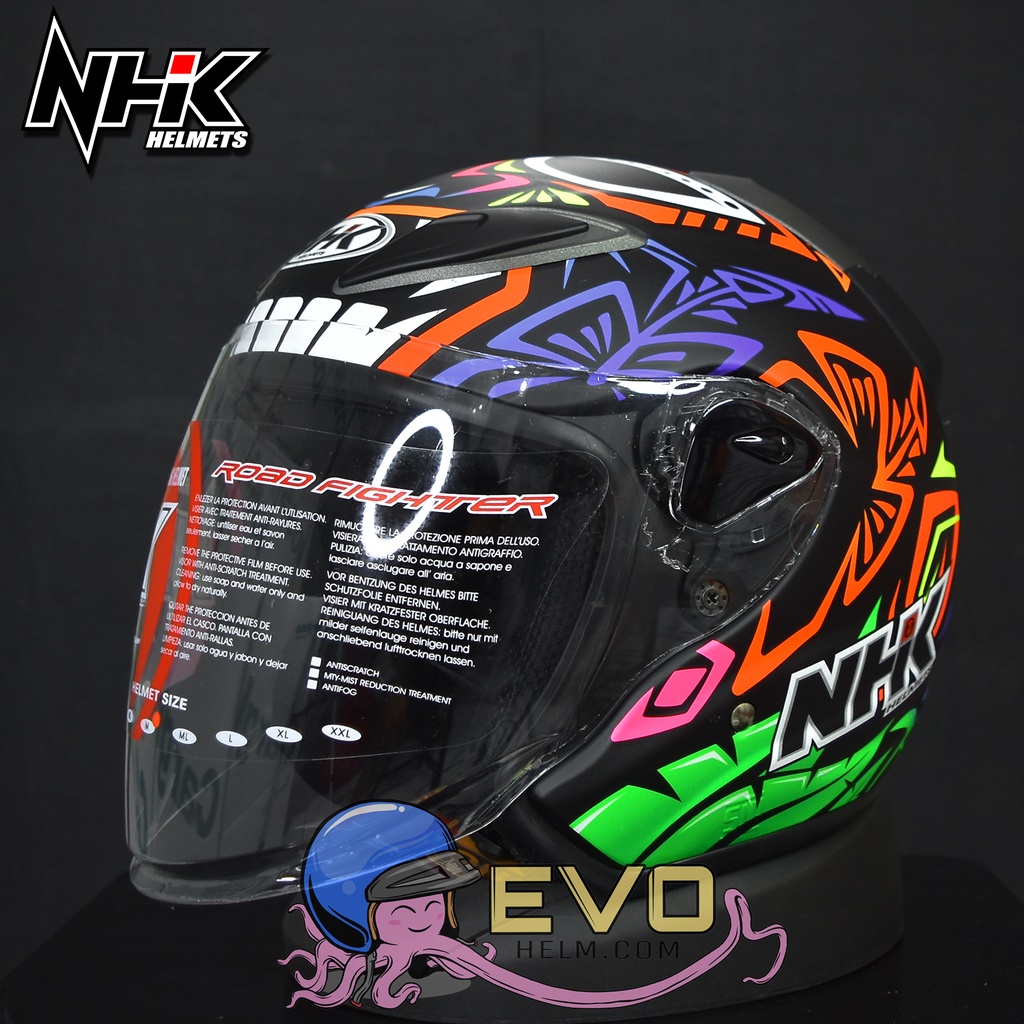 Jual NHK R6 SOLID SEMUA WARNA ORIGINAL HELM NHK HALF FACE SINGLE VISOR ...