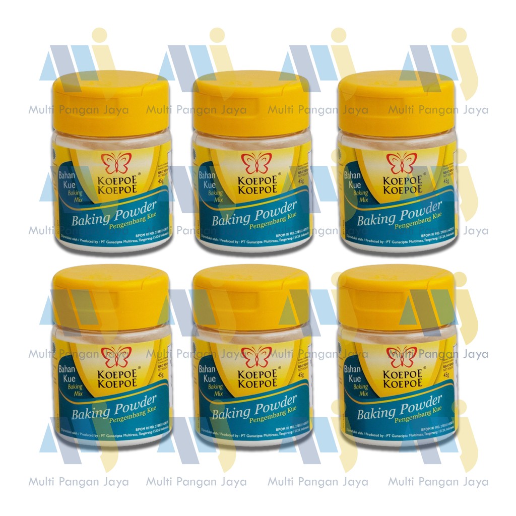 Jual Baking Powder Cap KOEPOE-KOEPOE 45 Gram Kemasan 1 Pack isi 6 botol ...