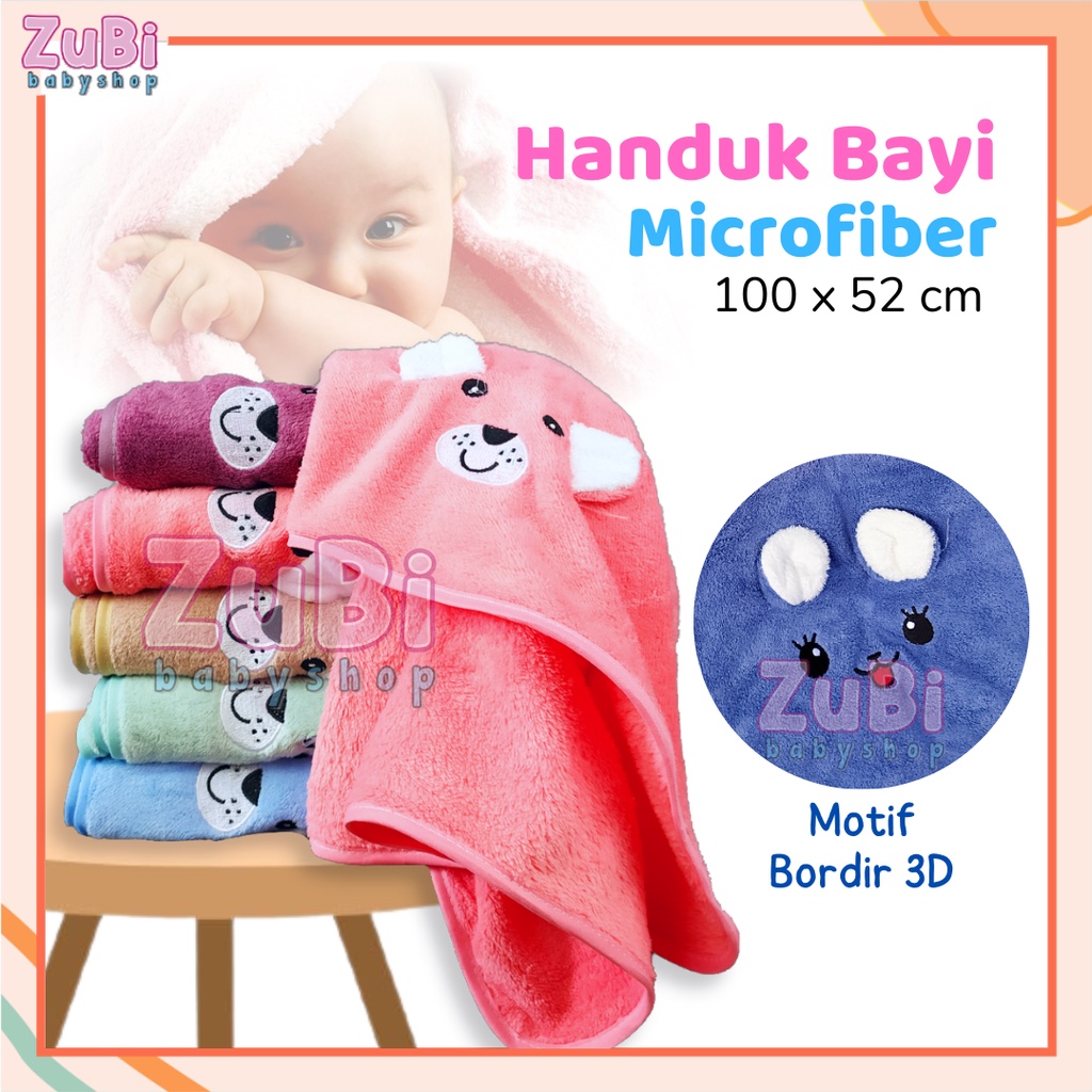 Jual Handuk Bayi Microfiber Motif Bordir Unisex Washlap Perlengkapan ...