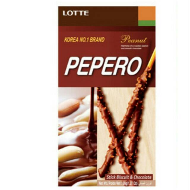 Jual PEPERO PEANUT & CHOCOLATE 36 GR PRODUCT KOREA | Shopee Indonesia