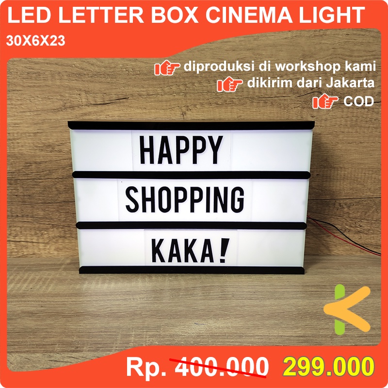 Jual LED Letter Light Box / Cinema Light Box / Lampu Kamar tidur 30x22 ...