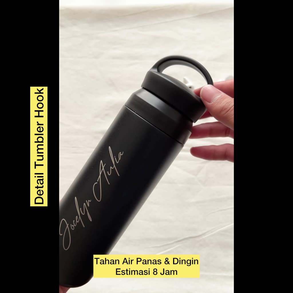 Jual Tumbler Hook Custom Nama Tumblr Stainless Grafir Logo Botol Minum ...