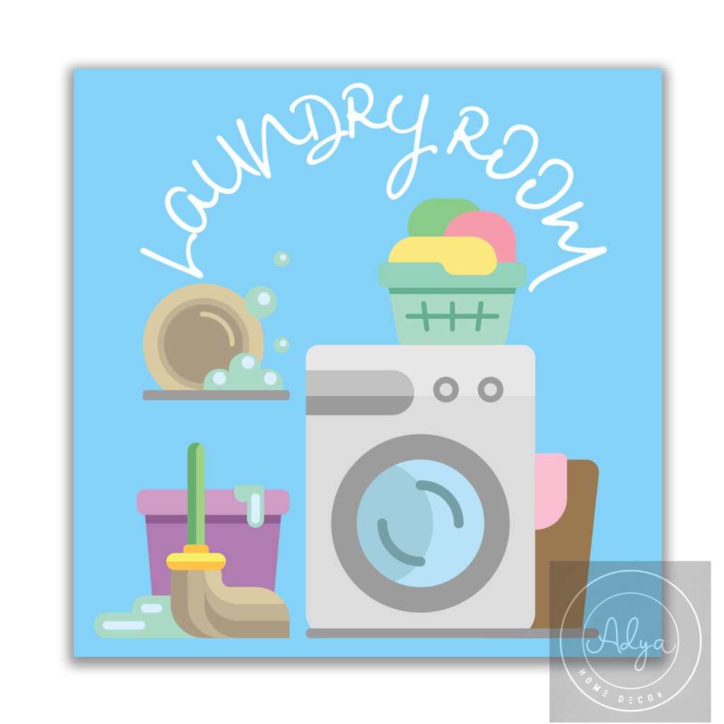 Jual HIASAN DINDING LAUNDRY ROOM DEKORASI DINDING POSTER KAYU WALL ...
